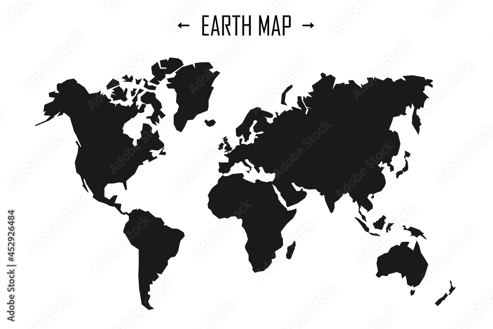 Earth map in modern style world map. Vector line illustration Stock ...