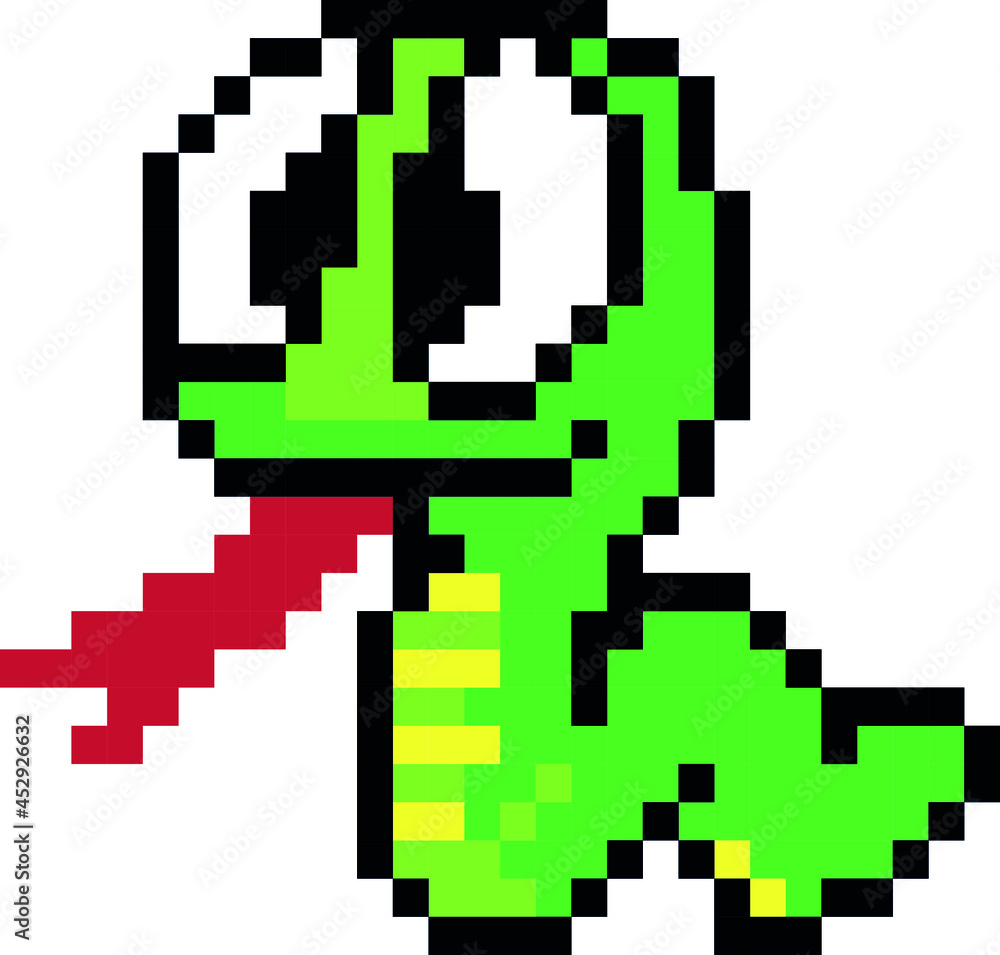 snake Pixel Art isolated white Background vector illustration Stock ...