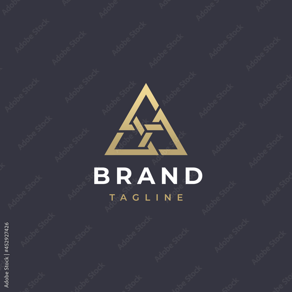 Triangle logo. Vector logotype template Stock Vector | Adobe Stock