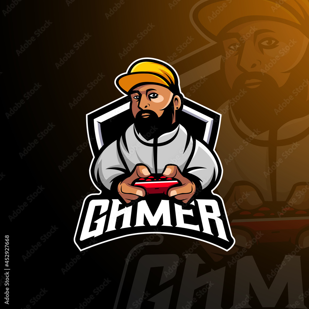 Gamer mascot logo design vector with modern illustration concept style ...
