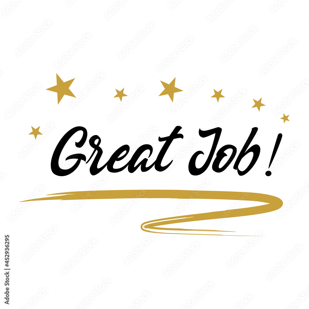 Great job handwritten lettering vector illustration Stock Vector ...
