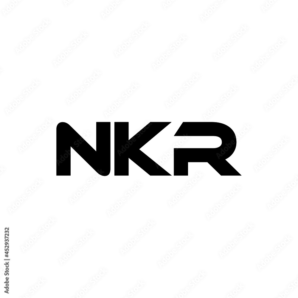 NKR letter logo design with white background in illustrator, vector ...