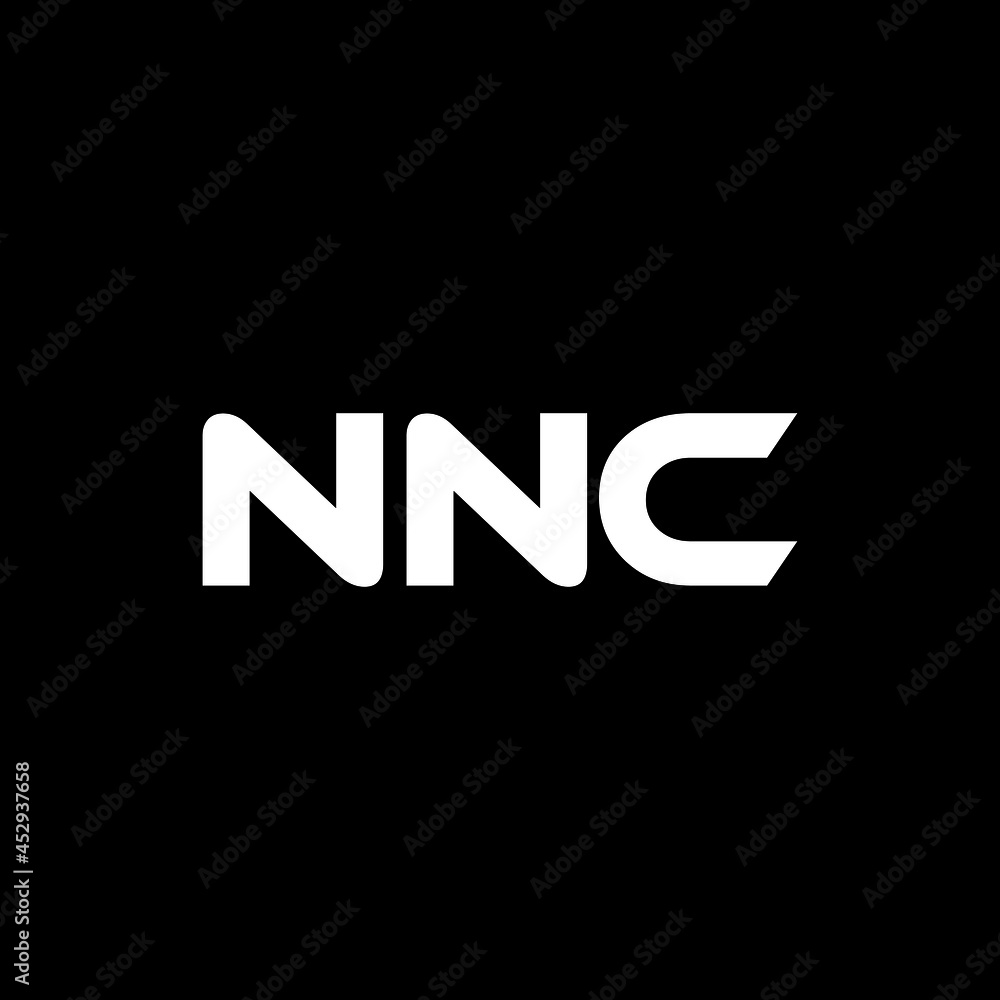 NNC letter logo design with black background in illustrator, vector ...