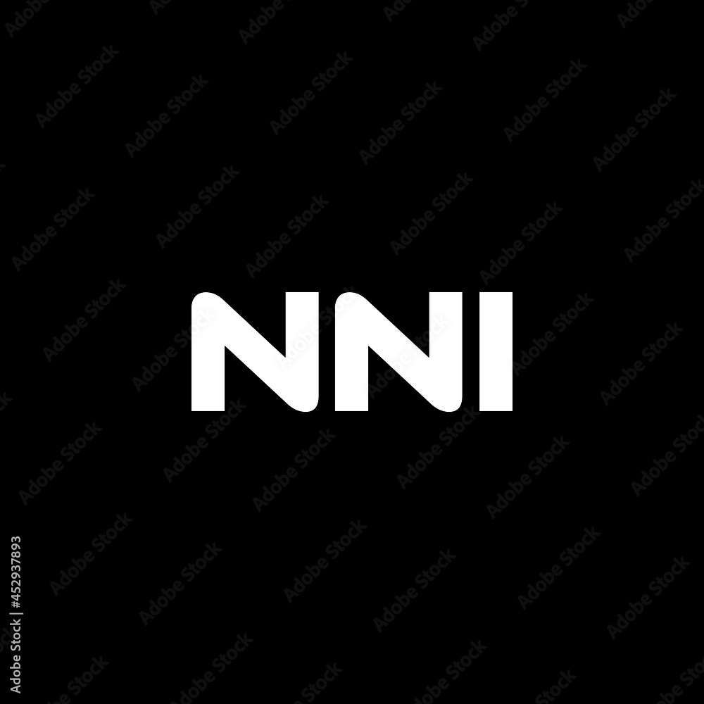 NNI letter logo design with black background in illustrator, vector ...