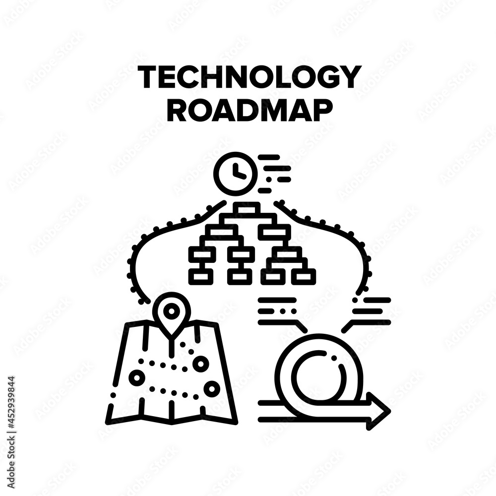 Technology Roadmap Vector Icon Concept. Technology Roadmap For Showing ...