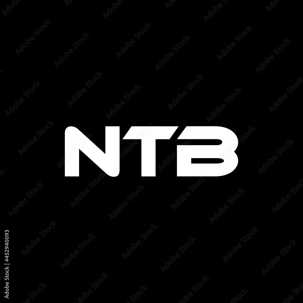 NTB letter logo design with black background in illustrator, vector ...