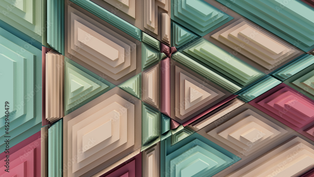 Pastel Colored Tech Background with a Geometric 3D Structure. Clean ...