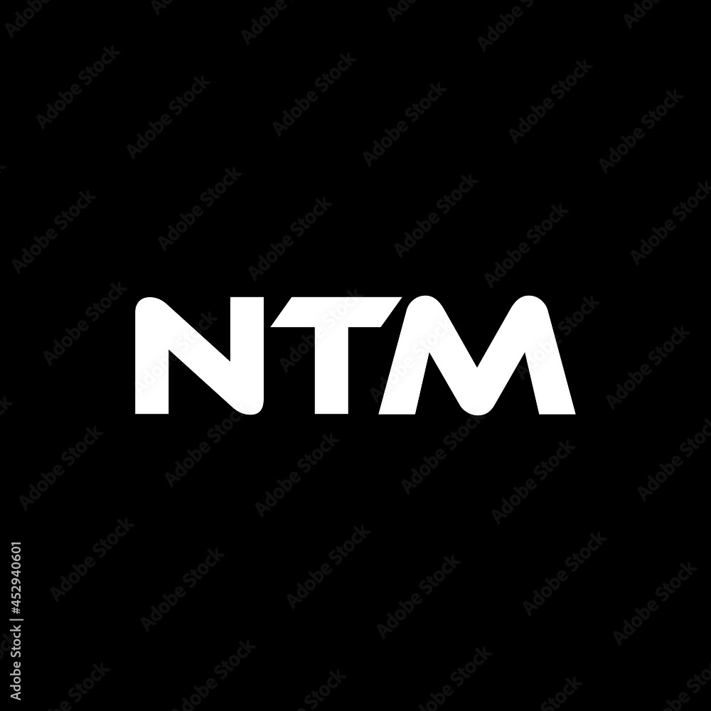 NTM letter logo design with black background in illustrator, vector ...