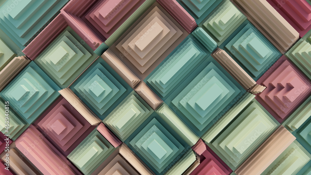 Pastel Colored Tech Background with a Geometric 3D Structure. Clean ...