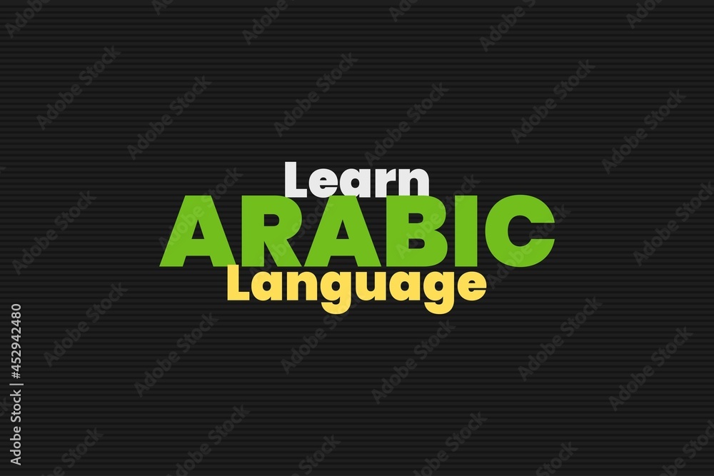 Learn Arabic language text poster, and t-shirt vector typography design ...
