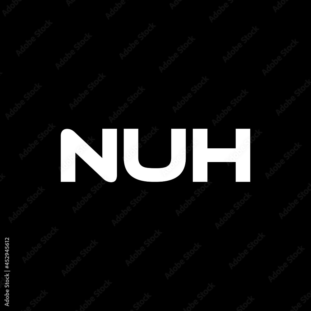 NUH letter logo design with black background in illustrator, vector ...