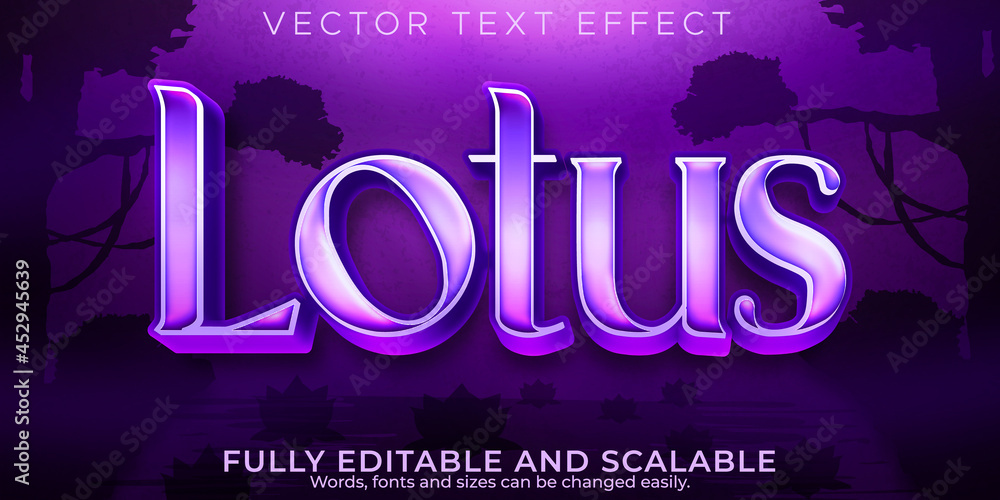 Lotus text effect, editable yoga and woman text style Stock Vector ...