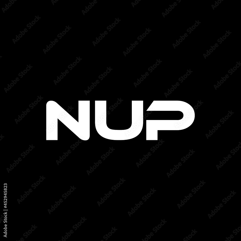 Vecteur Stock NUP letter logo design with black background in ...