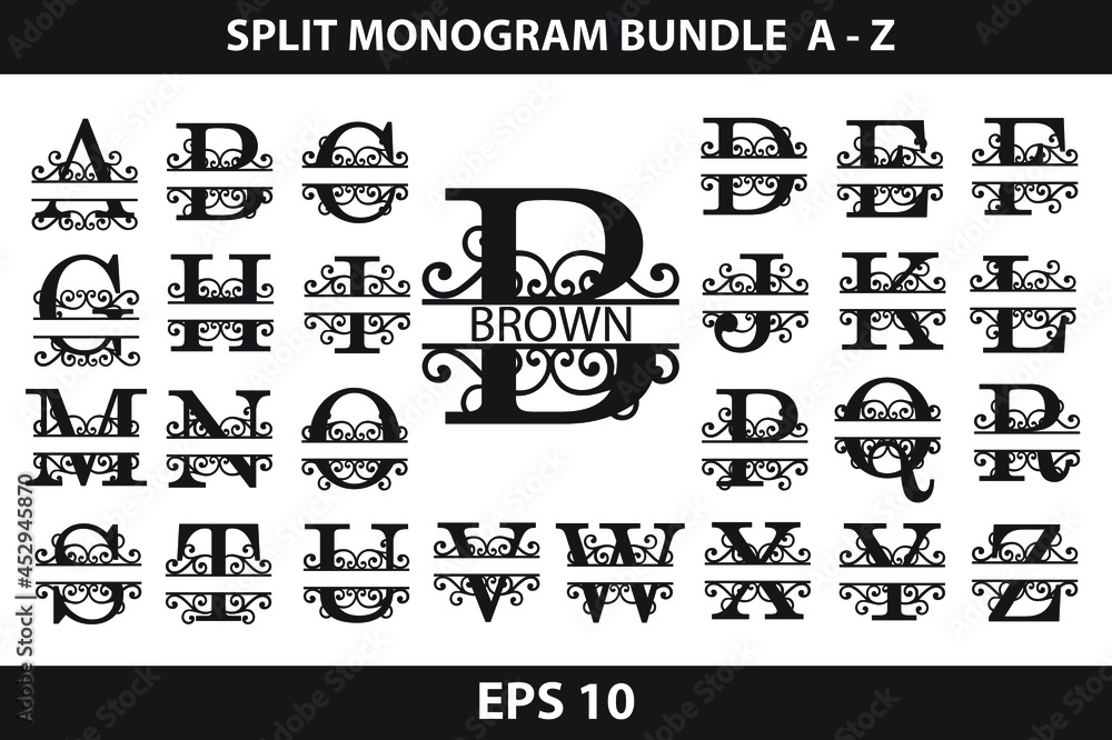 Split Monogram Letter Set Of Letters To Create A Monogram Monogram split-monogram-letter-set-of-letters-to-create-a-monogram-monogram