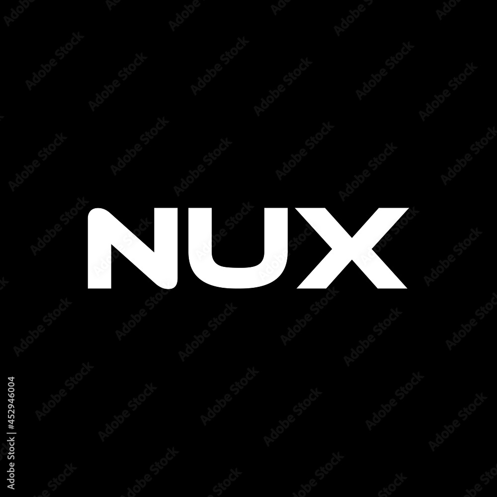 Vecteur Stock NUX letter logo design with black background in ...
