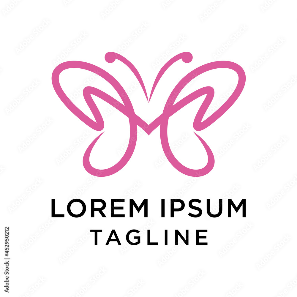 Butterfly initial M logo Design Vector Stock Vector | Adobe Stock