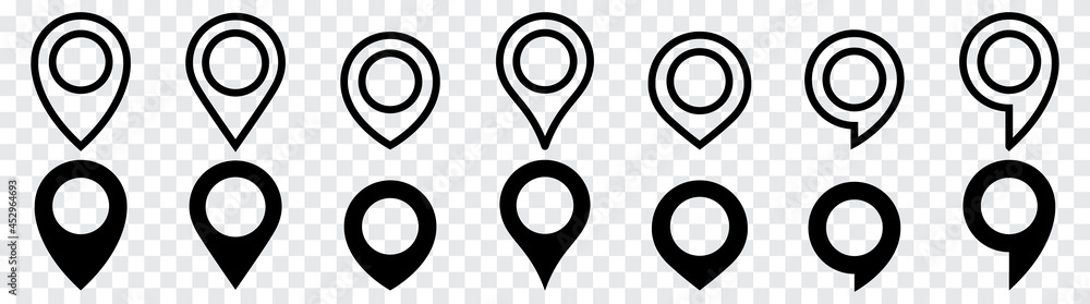Location map pin icon set, Map pin markers, Location icon symbol ...