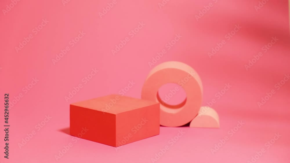 mockup background in shades of pink with catwalks and stands to ...