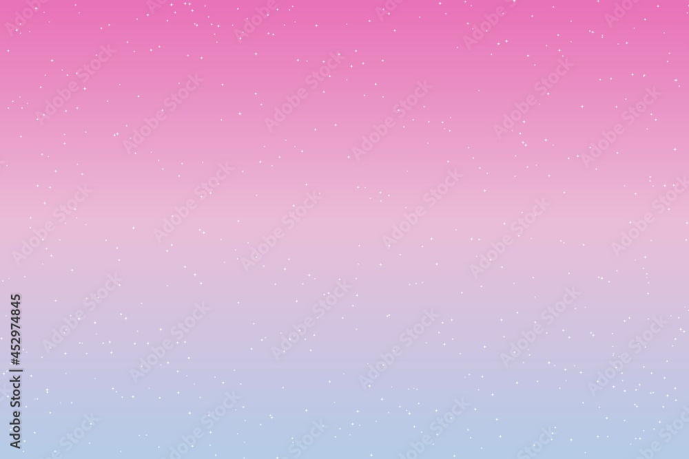 Sky and stars background. Blue and pink space background. The twinkling ...