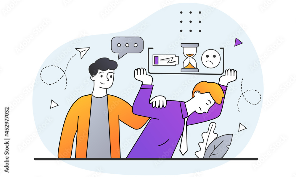 Friendship and help concept. Man giving comfort and support to friend ...