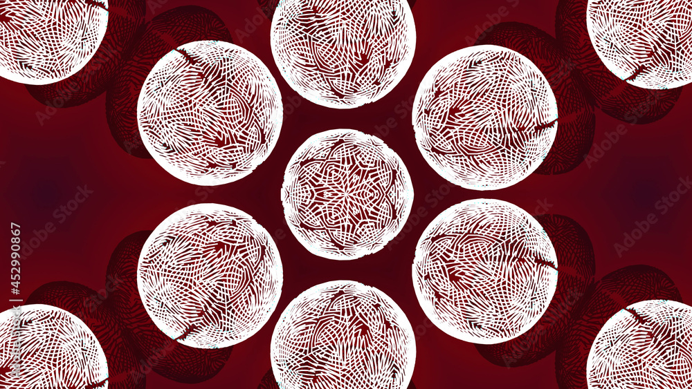 Sci-fi 3d render. Fantastic bg. Abstract white wireframe on red bg. Ai ...