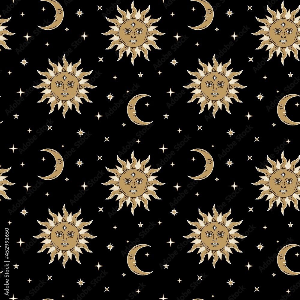 Vintage Stars And Moon