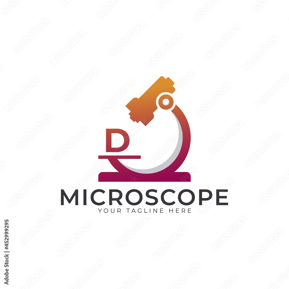 Laboratory Logo. Initial Letter D Microscope Logo Design Template ...