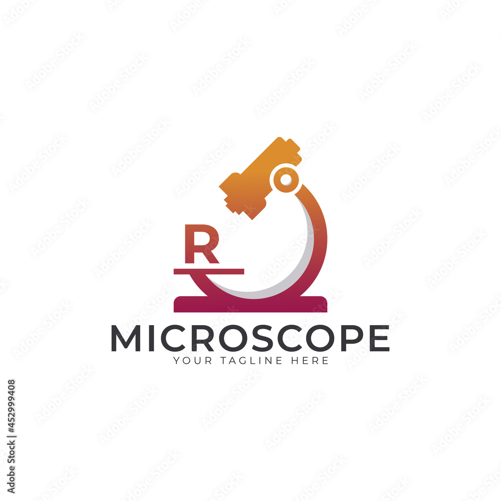 Laboratory Logo. Initial Letter R Microscope Logo Design Template ...