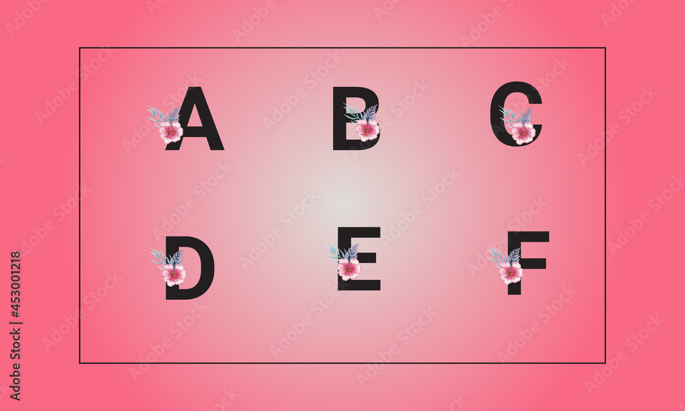 watercolor floral layer capital letters clipart. letter recognition ...