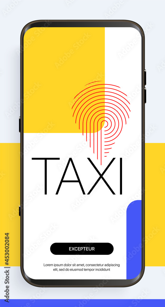 Design of the Mobile Application, UI, UX. GUI Taxi App with Login and ...