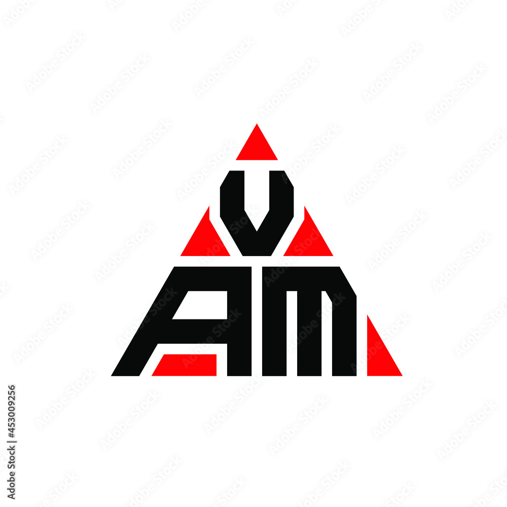 VAM triangle letter logo design with triangle shape. VAM triangle logo ...