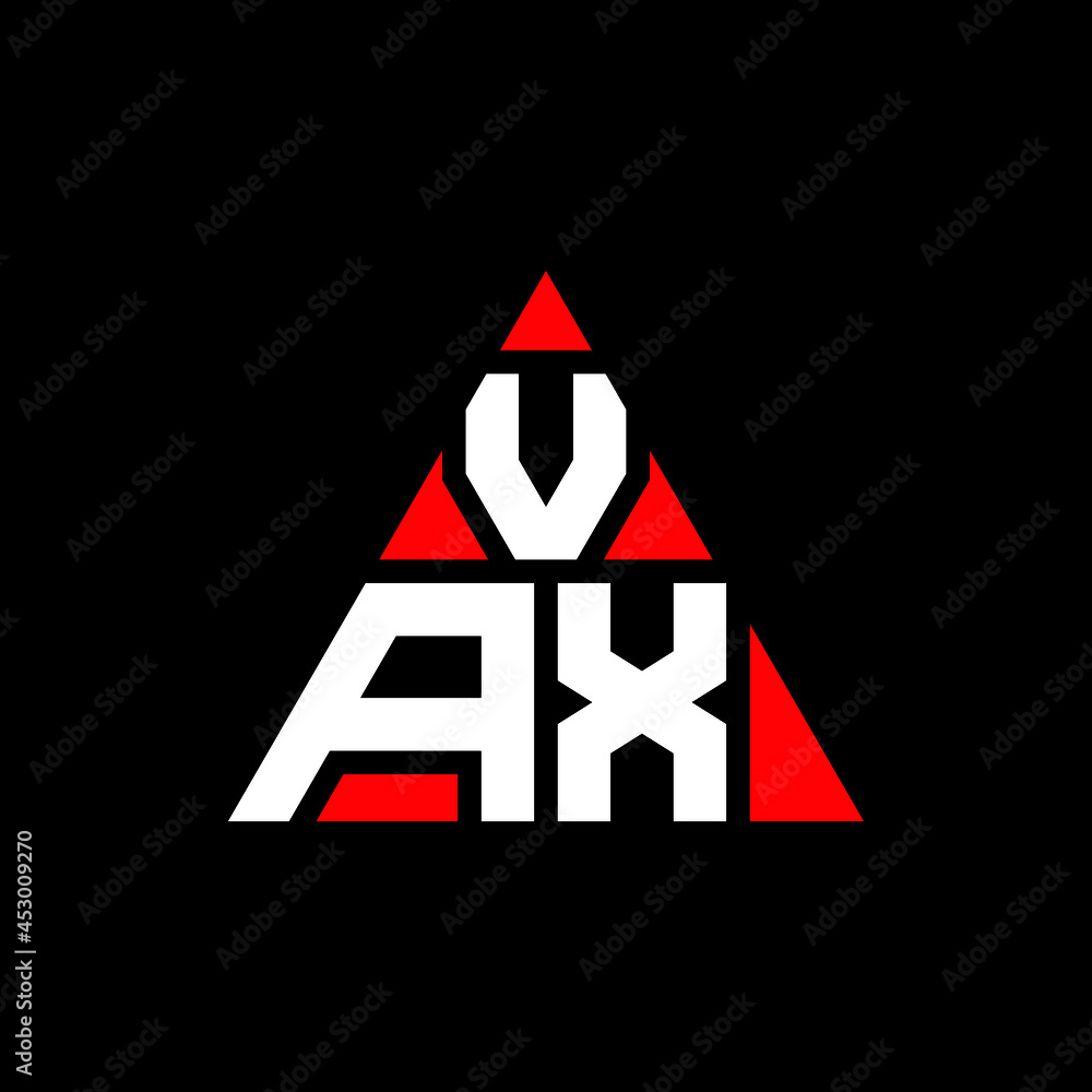 VAX triangle letter logo design with triangle shape. VAX triangle logo ...