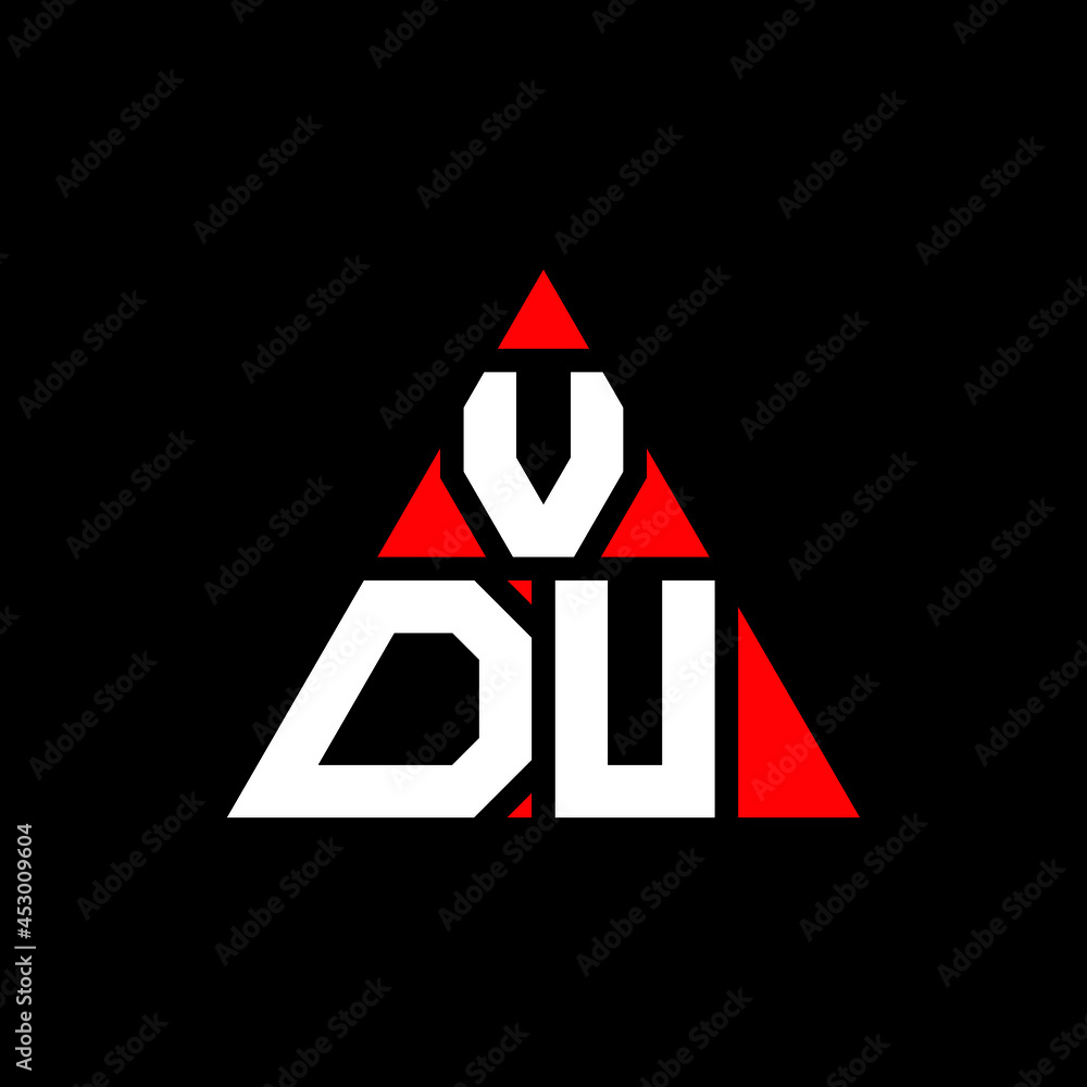 VDU triangle letter logo design with triangle shape. VDU triangle logo ...