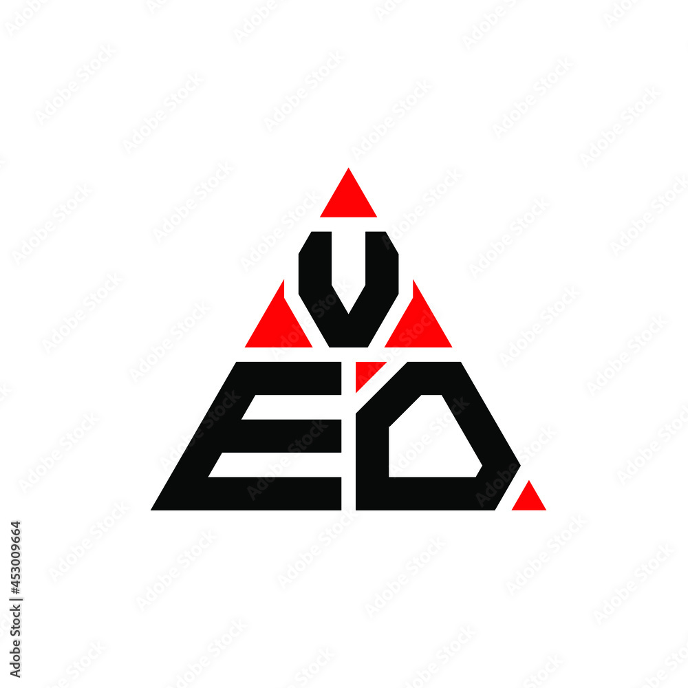 VEO triangle letter logo design with triangle shape. VEO triangle logo ...