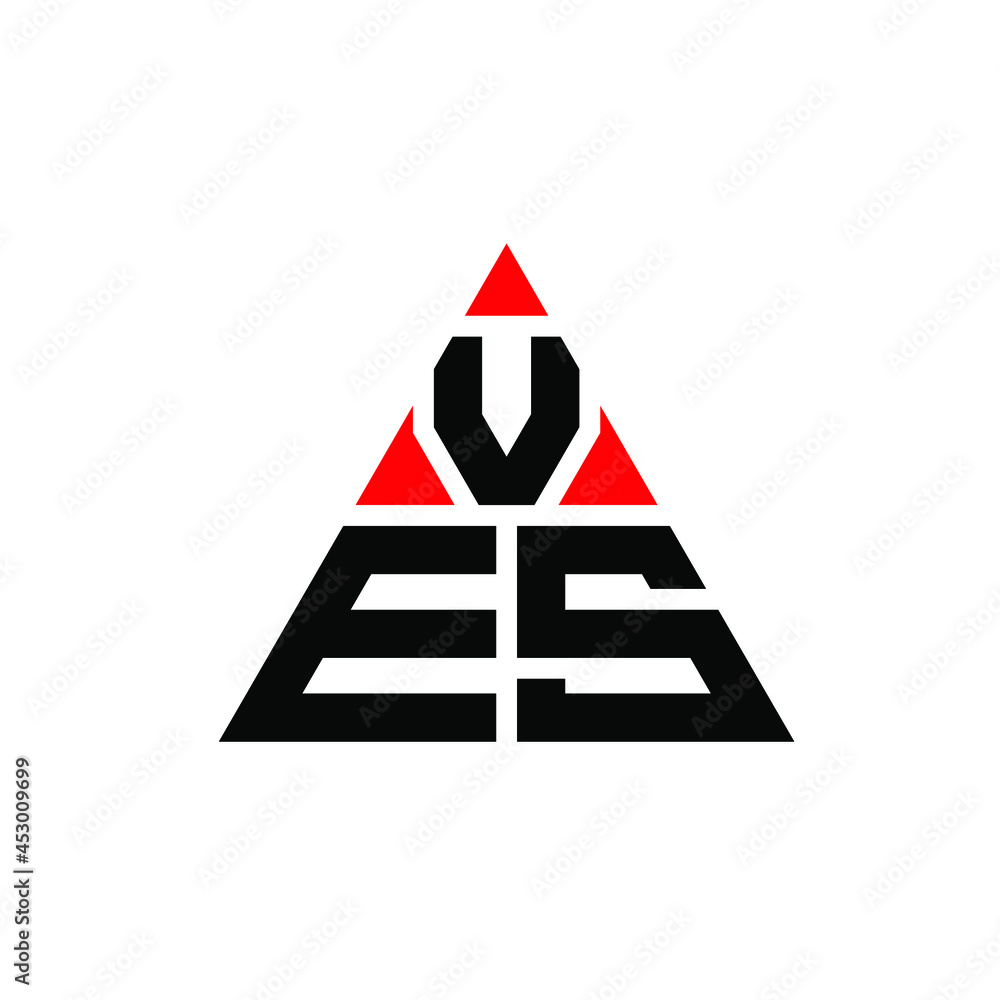 VES triangle letter logo design with triangle shape. VES triangle logo ...