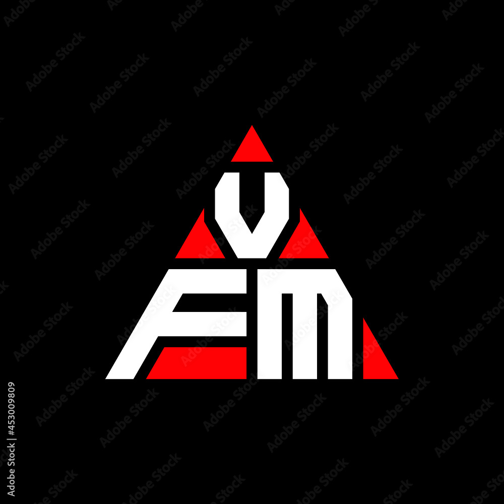 VFM triangle letter logo design with triangle shape. VFM triangle logo ...