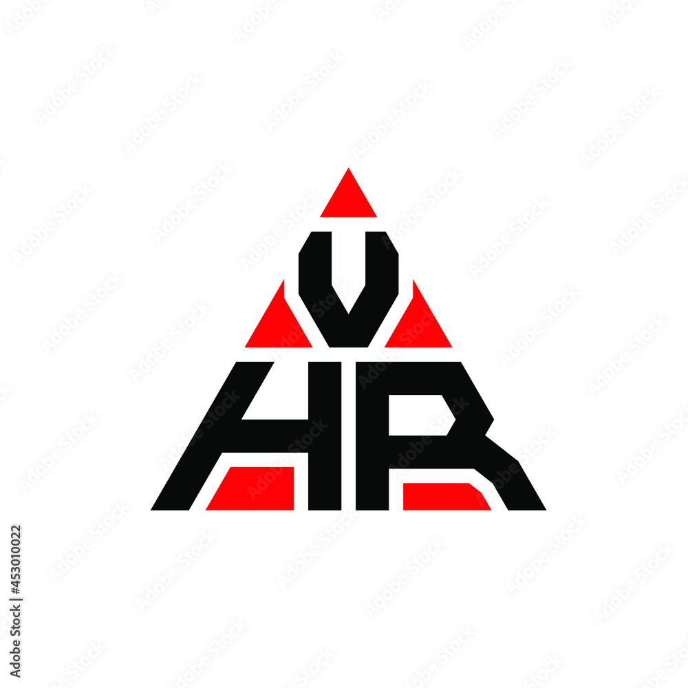 VHR triangle letter logo design with triangle shape. VHR triangle logo ...