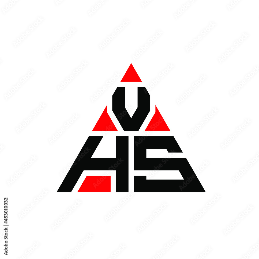 VHS triangle letter logo design with triangle shape. VHS triangle logo ...