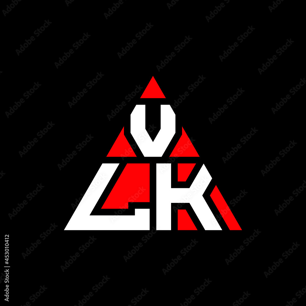 VLK triangle letter logo design with triangle shape. VLK triangle logo ...