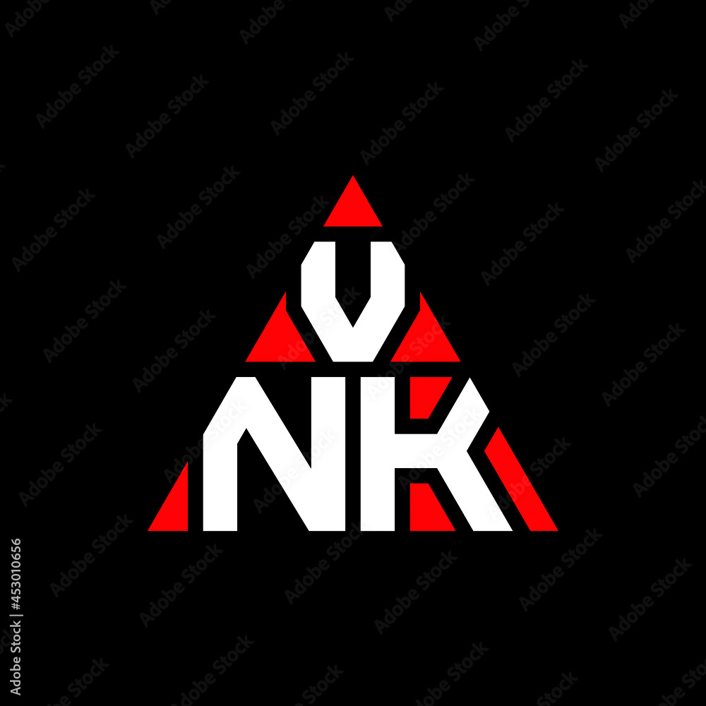 VNK triangle letter logo design with triangle shape. VNK triangle logo ...
