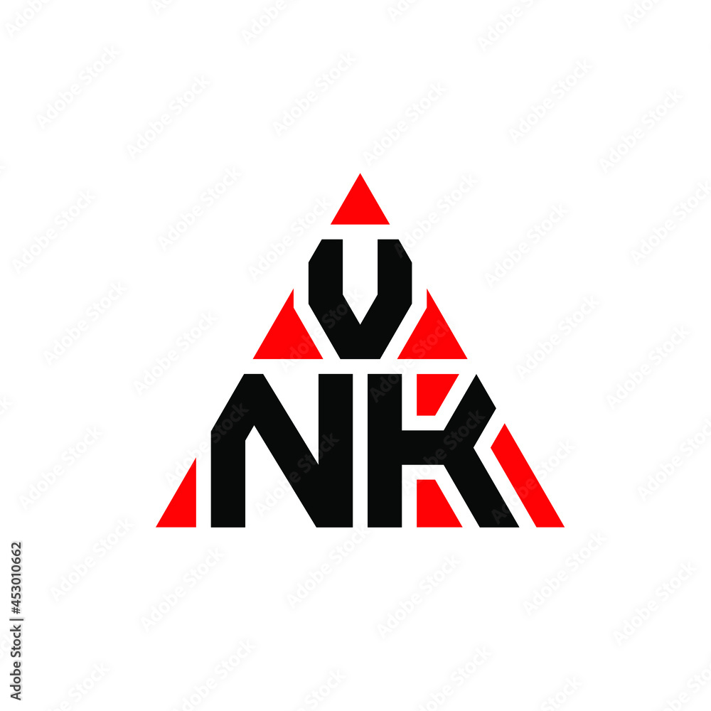 VNK triangle letter logo design with triangle shape. VNK triangle logo ...