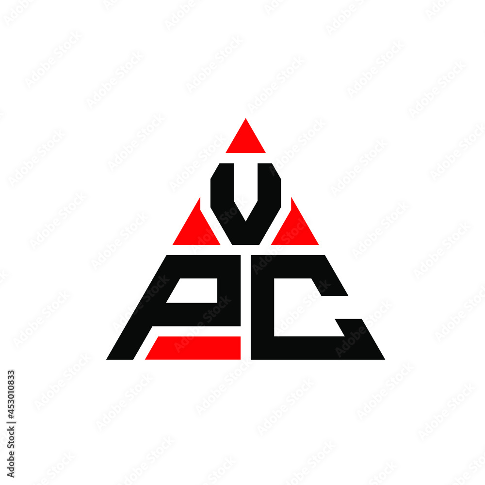 VPC triangle letter logo design with triangle shape. VPC triangle logo ...