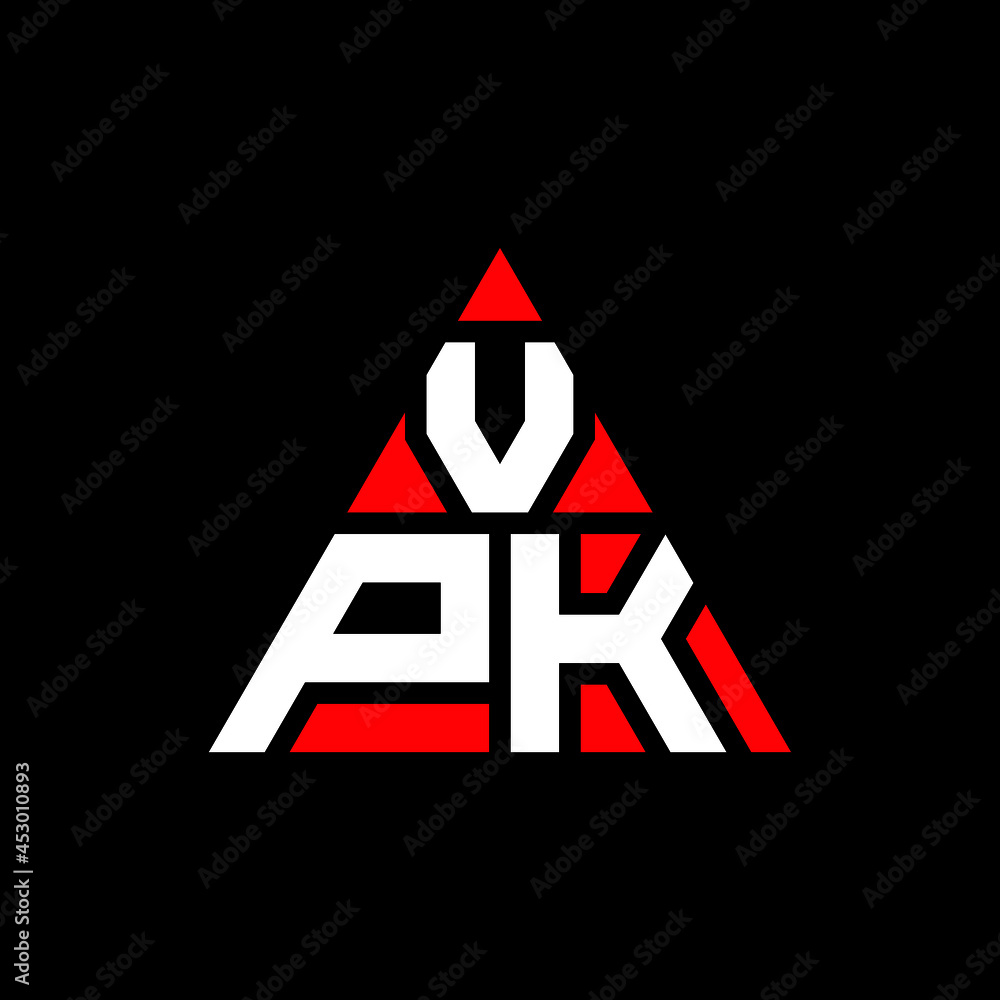 VPK triangle letter logo design with triangle shape. VPK triangle logo ...
