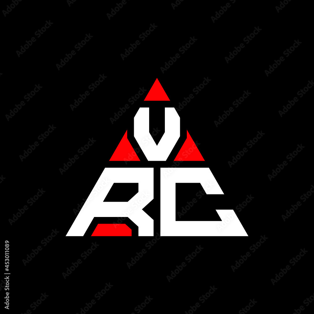 VRC triangle letter logo design with triangle shape. VRC triangle logo ...