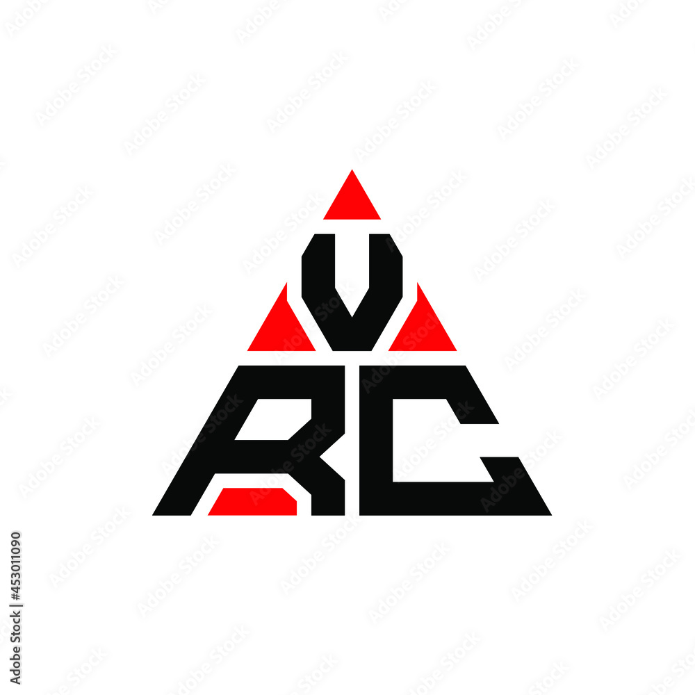 VRC triangle letter logo design with triangle shape. VRC triangle logo ...