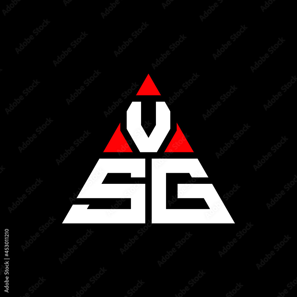 Vecteur Stock VSG triangle letter logo design with triangle shape. VSG ...