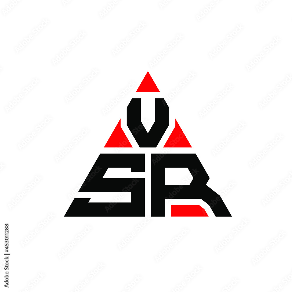 VSR triangle letter logo design with triangle shape. VSR triangle logo ...