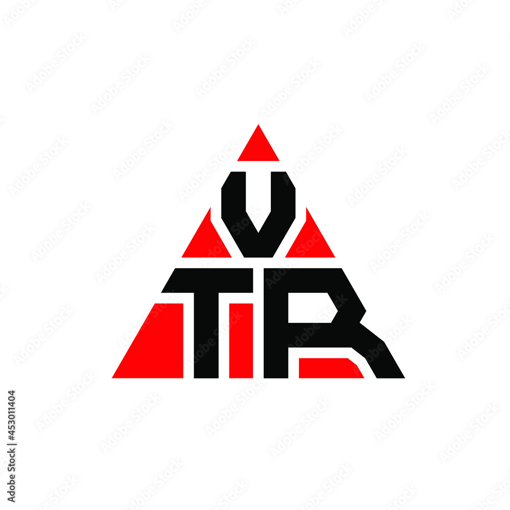 VTR triangle letter logo design with triangle shape. VTR triangle logo ...