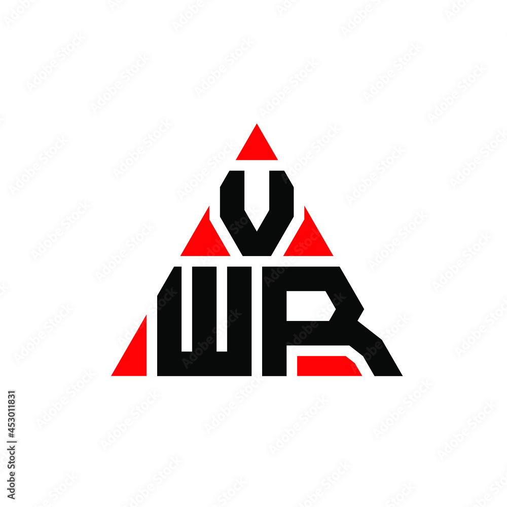 VWR triangle letter logo design with triangle shape. VWR triangle logo ...