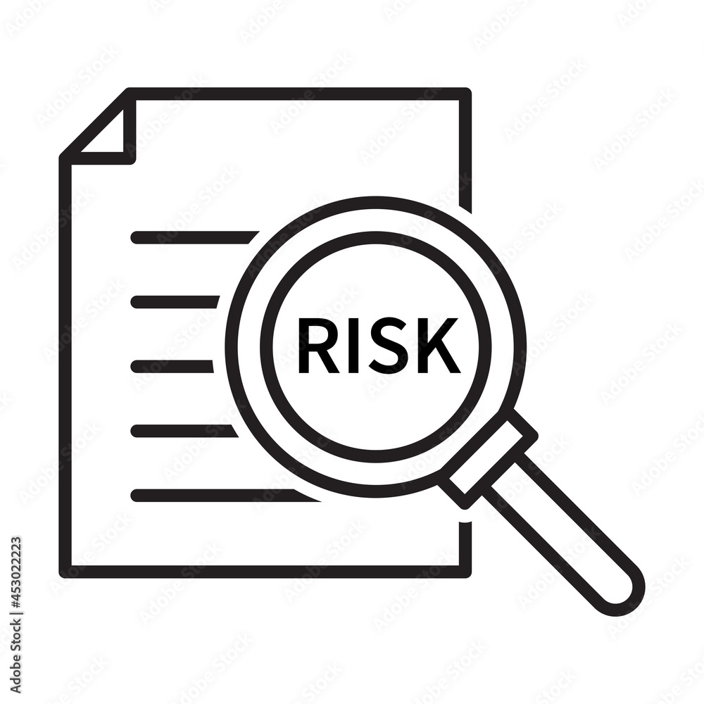 Business risk analysis icon vector magnifying glass icon for graphic ...